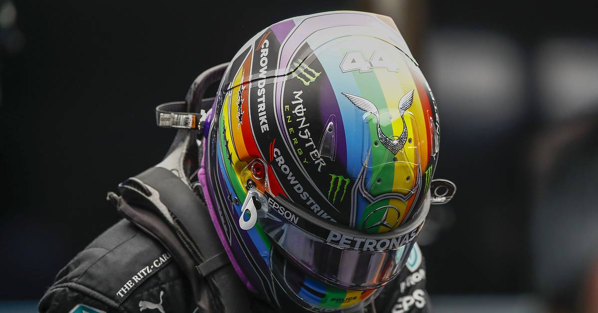 Lewis Hamilton takes LGBTQ+ rights stand on Qatar Grand Prix helmet ...