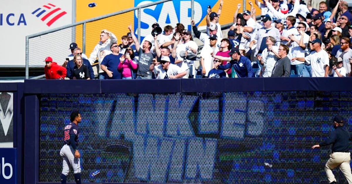 Yankees win walk-off Guardians before fans throw garbage onto field ...