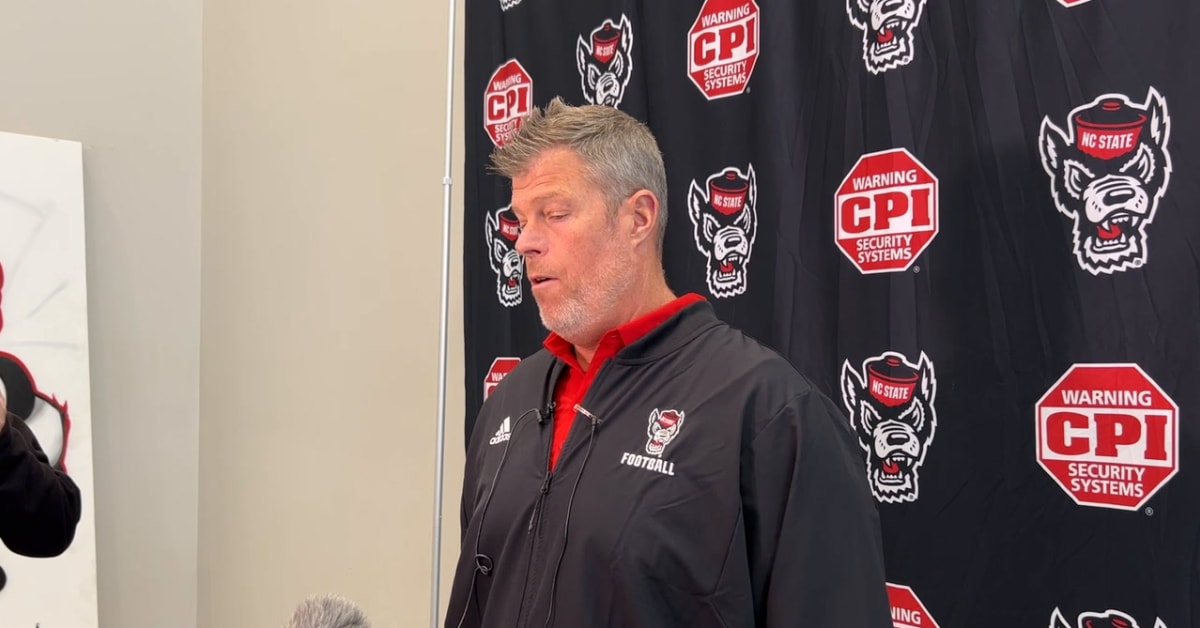 NC State offensive line coach Garett Tujague met with the media on ...