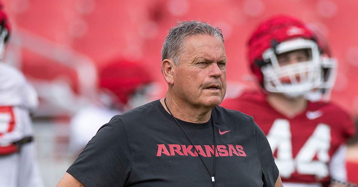 Razorbacks coach Sam Pittman with media after Tuesday's practice ...