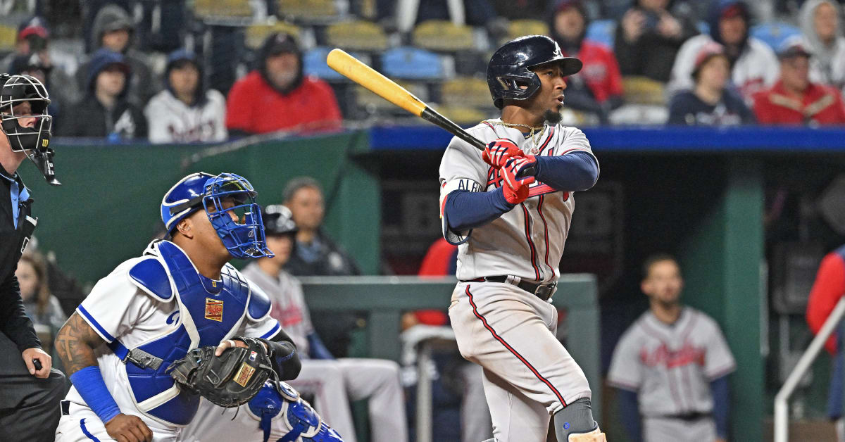 WATCH: Ozzie Albies launches a home run into the Royals bullpen ...