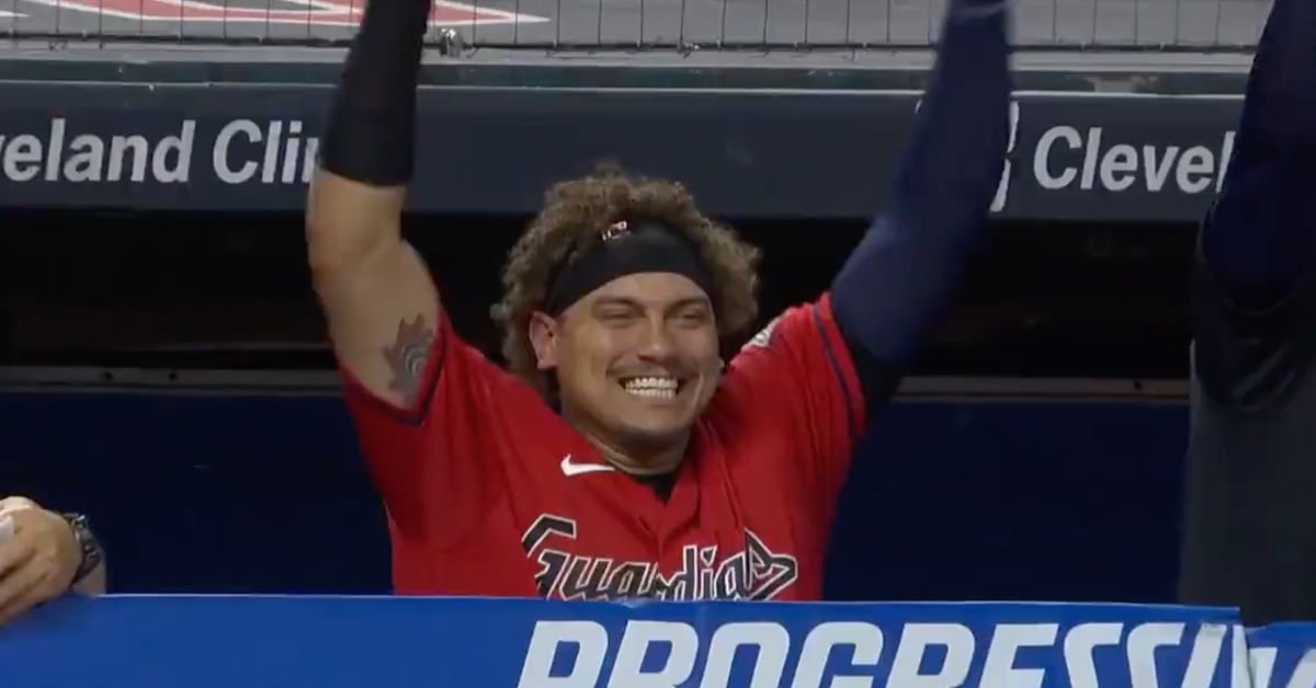 Guardians' Josh Naylor reacts to brother Bo's first hit - Sports ...