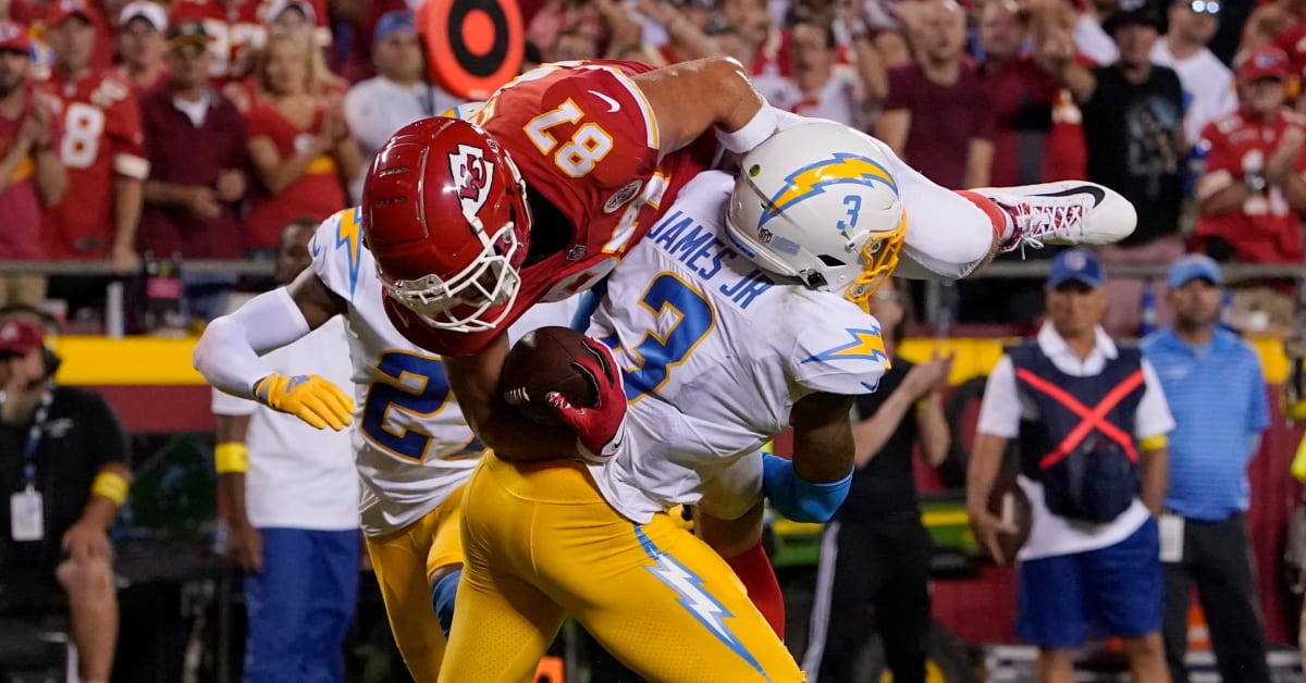 Travis Kelce Reveals What Derwin James Said to Him After Body Slam ...
