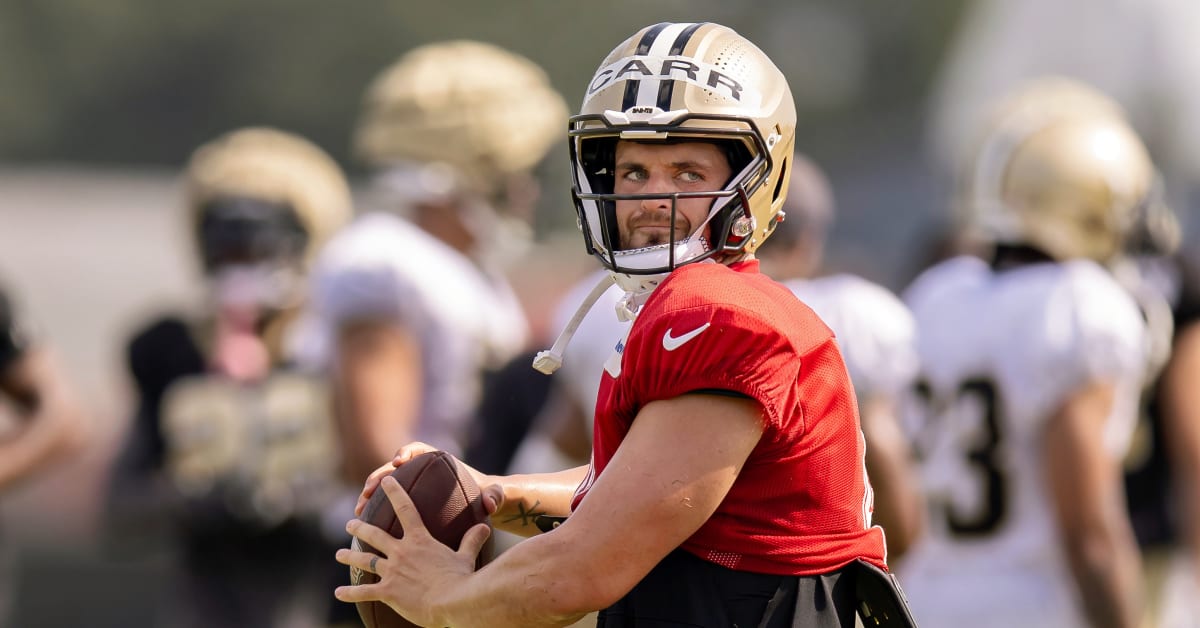 Saints’ Derek Carr settling in with Michael Thomas, Chris Olave in camp ...