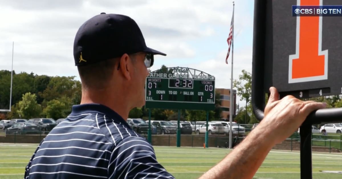 Michigan’s Jim Harbaugh Works on Youth Football Chain Crew While ...