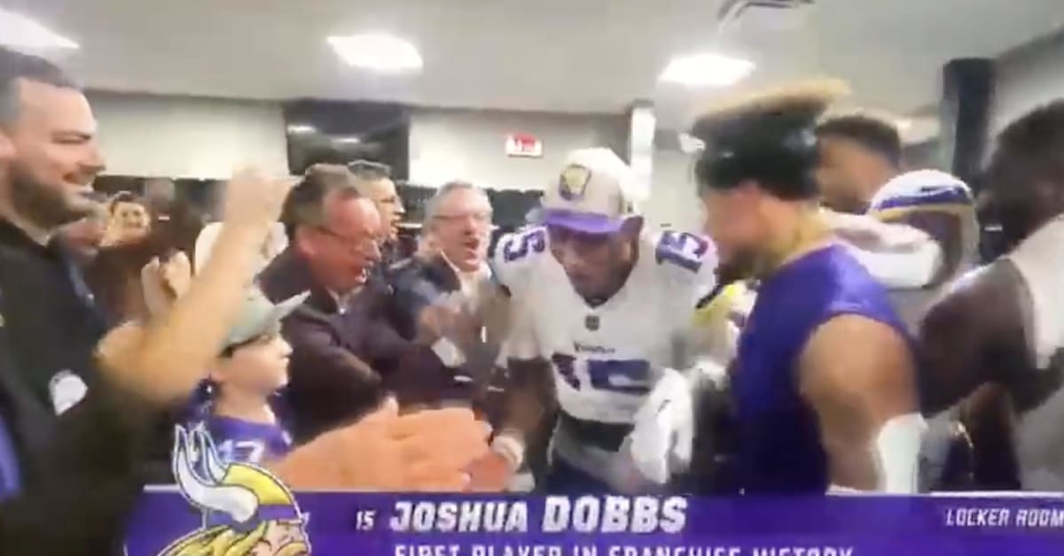 The Moment Josh Dobbs Walked Into Jubilant Vikings Locker Room After ...