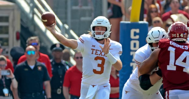 Texas Longhorns QB Quinn Ewers Dices Up Oklahoma Sooners In Red River Showdown Return - Sports ...