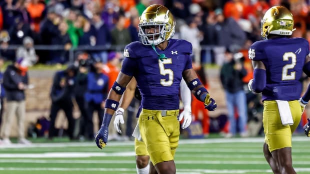 Notre Dame Quarterback Sam Hartman Speaks To Media At The NFL Scouting ...