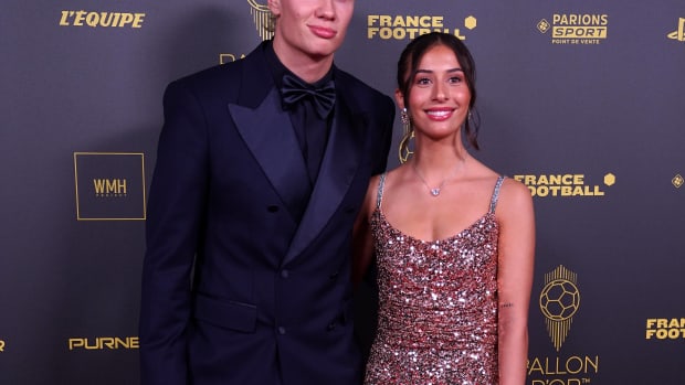 Erling Haaland & girlfriend Isabel stroll into Ballon d'Or awards ...