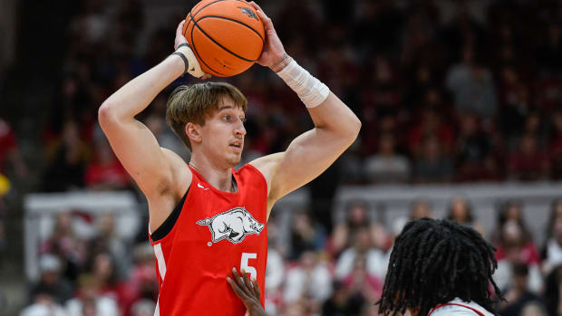 WATCH: Razorbacks' Joseph Pinion bigger now, better shooting - Sports ...