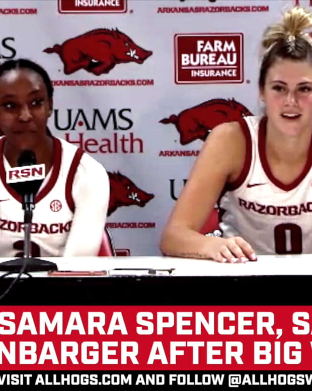 Hogs' Jenna Lawrence, Saylor Poffenbarger on Big Win - Sports ...