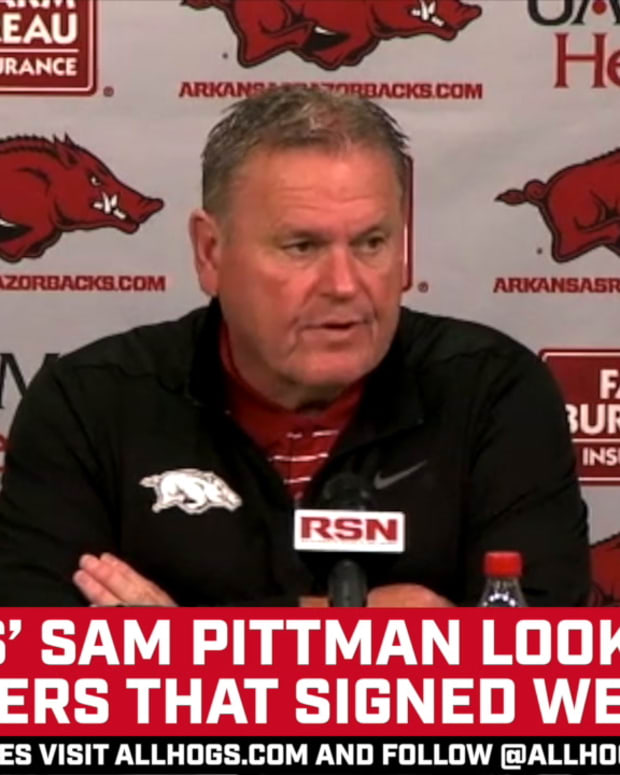 WATCH: Hogs filling needs, Sam Pittman says on signing day - Sports ...