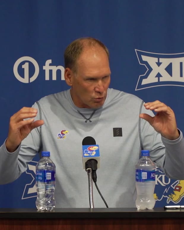 WATCH: Kansas' Lance Leipold On Dominant Victory Over UCF - Blue Wings ...
