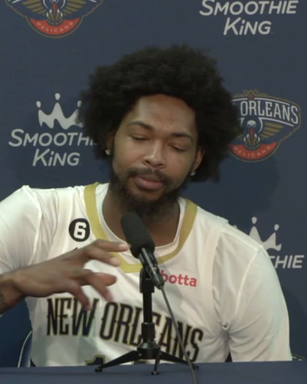 GM Trajan Langdon at 2022 Pelicans Media Day - Sports Illustrated New ...