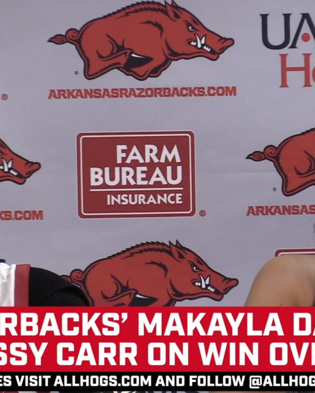 Hogs’ Chrissy Carr, Saylor Poffenbarger on Win Over Lamar - Sports ...