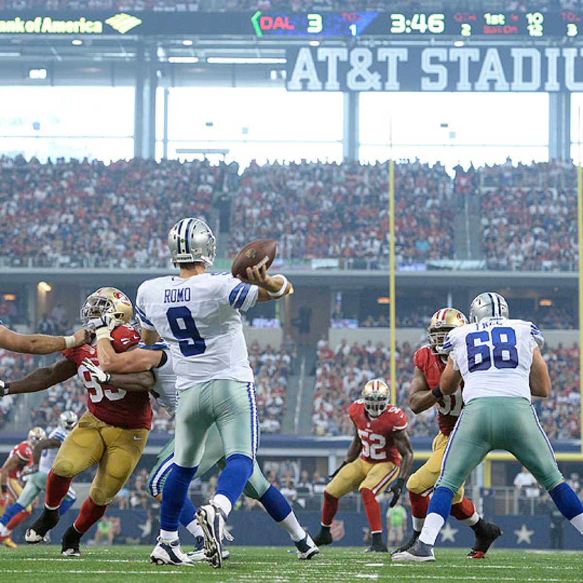 tony romo interceptions