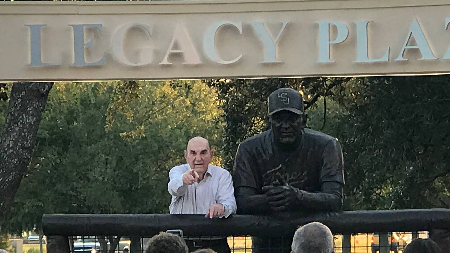 LSU legend Skip Bertman honored with statue outside Alex Box Stadium