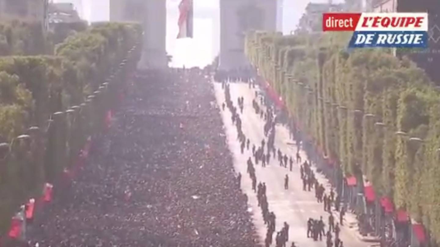 WATCH: France's World Cup Champions Parade, Celebration on Champs-Élysées