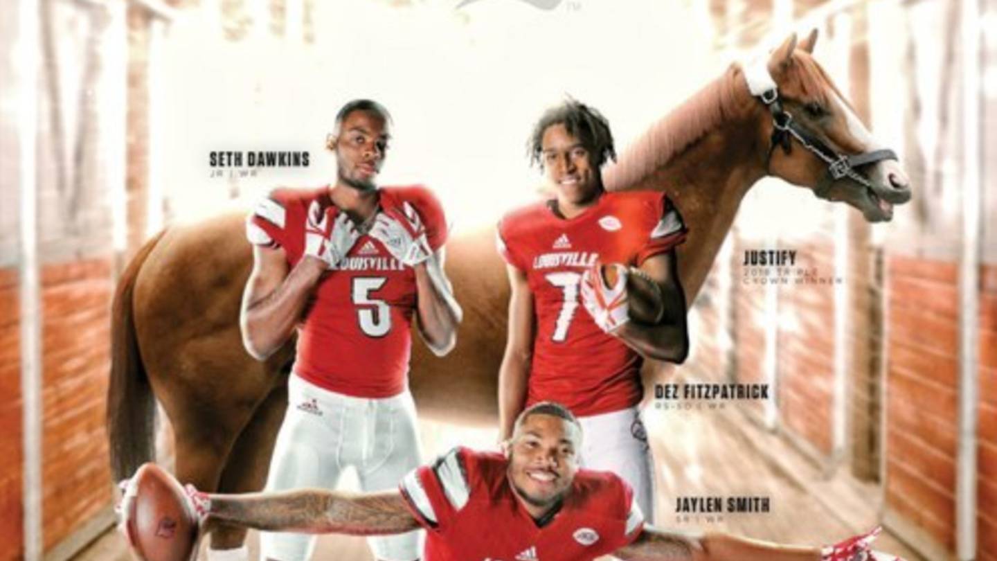 Justify Graces Louisville's 2018 Football Media Guide Cover