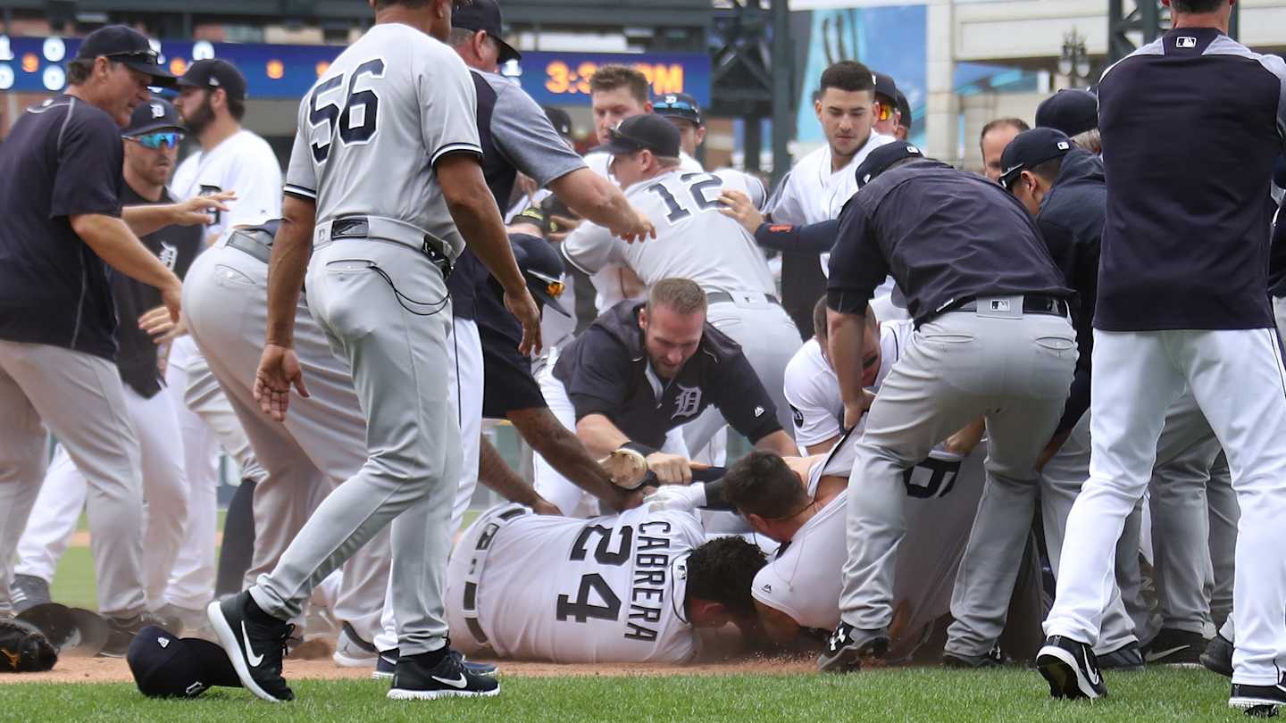 Watch: Yankees and Tigers Brawl After Exchanging Bean Balls
