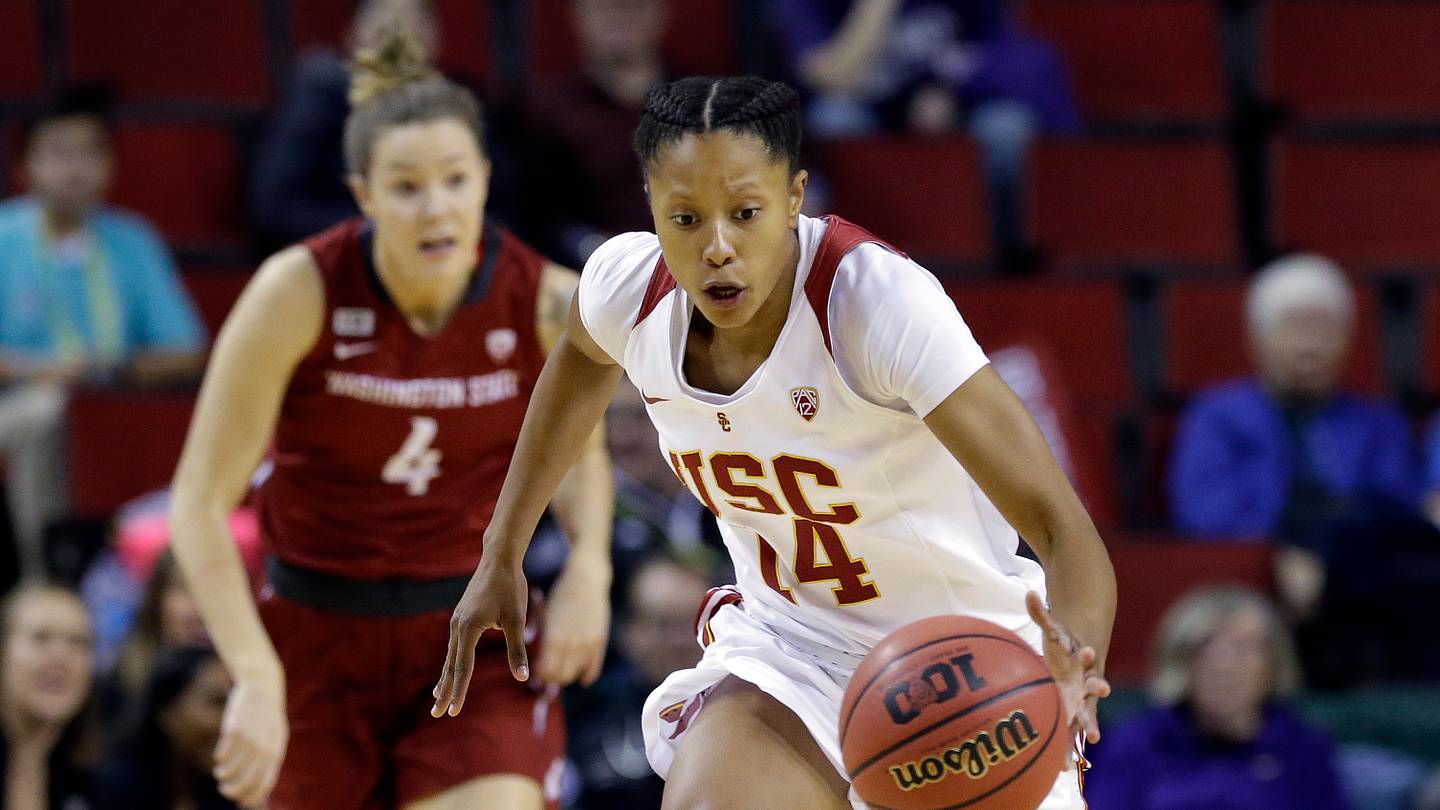 Trojan women beat Washington State 77-73 in Pac 12 tourney