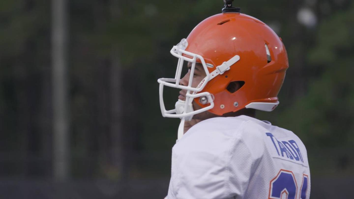 Inside Florida Gators cornerback Jalen Tabor's helmet