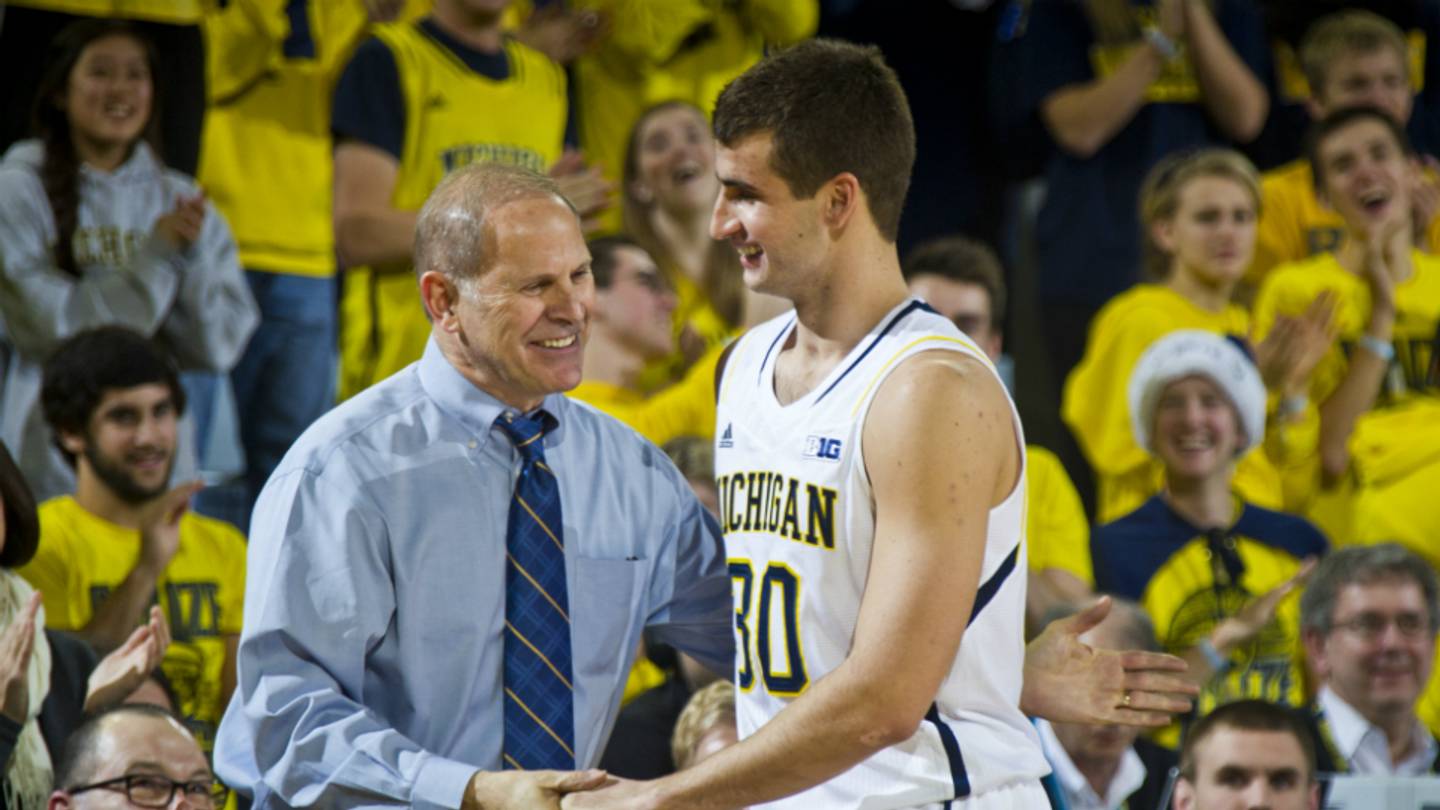 Michigan's Austin Hatch scores first official point in win over Coppin ...