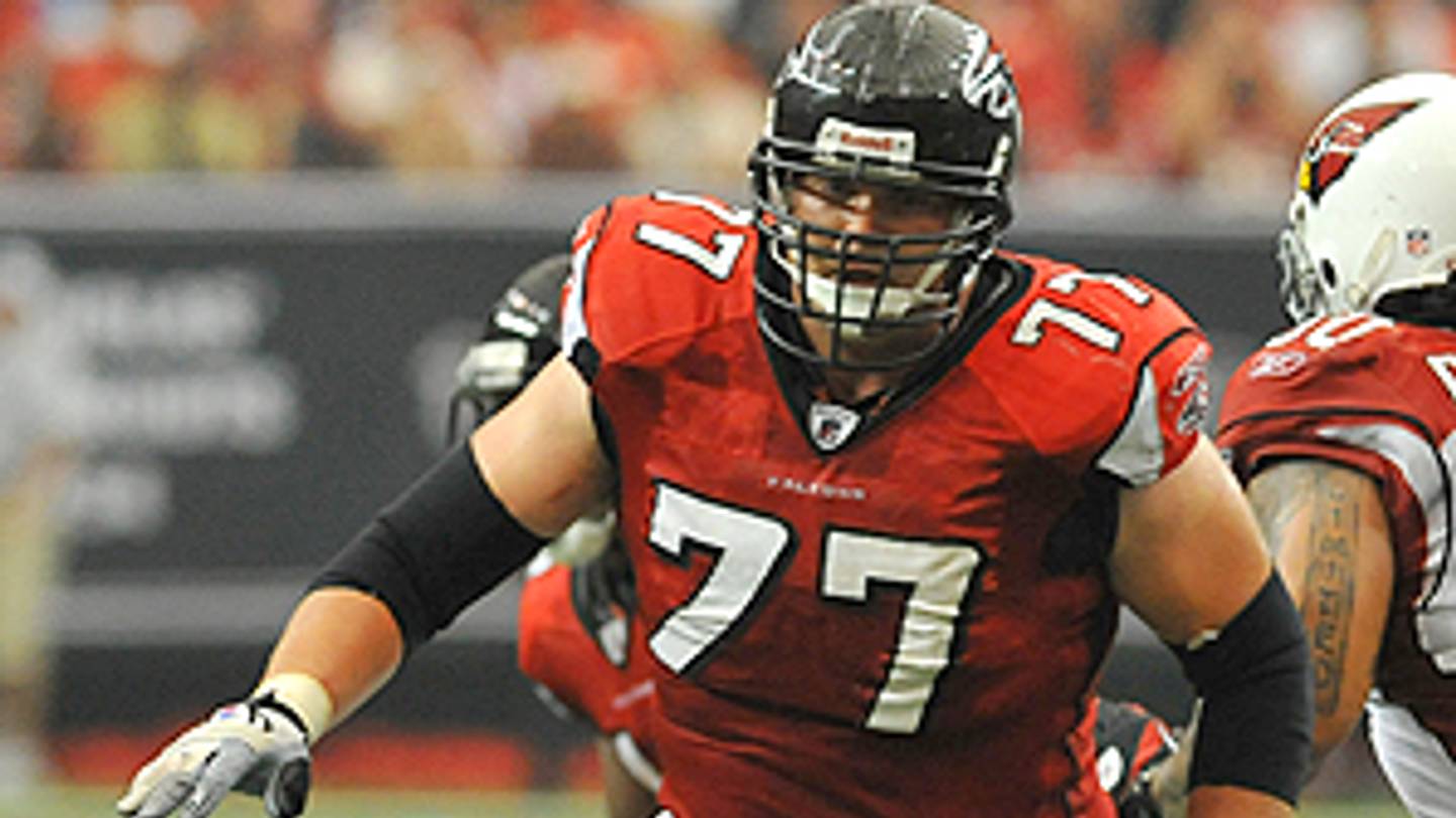 Football field or family life, Falcons' Clabo protects those around him