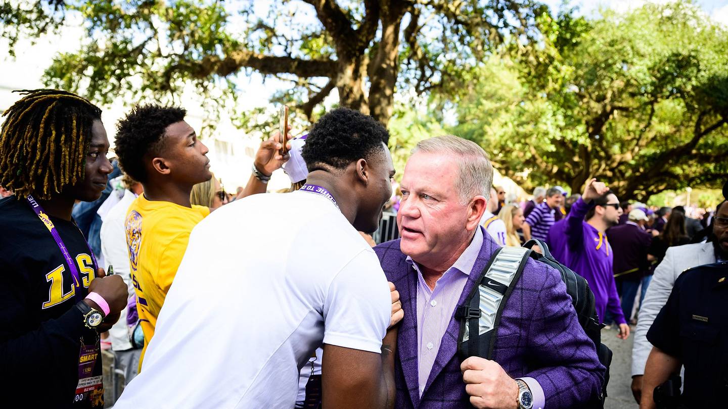 Brian Kelly Locking Down Louisiana on the Recruiting Trail