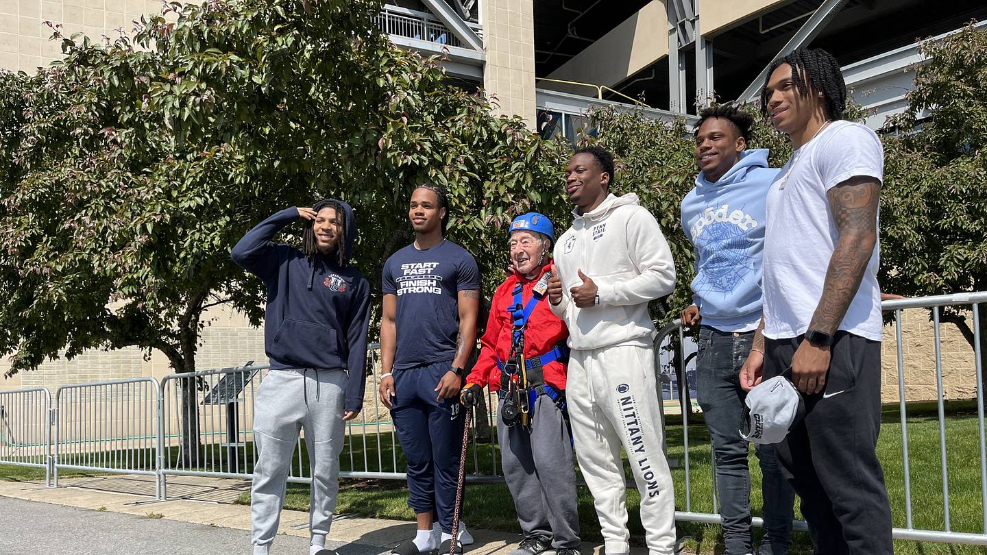 Rappelling Penn State's Beaver Stadium, at Age 103