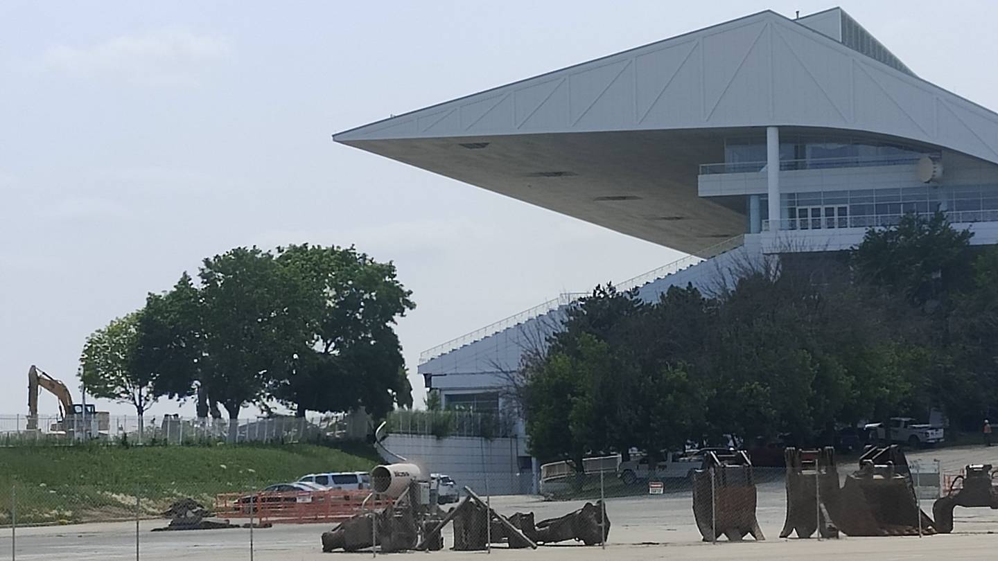 Full Grandstand Teardown Begins