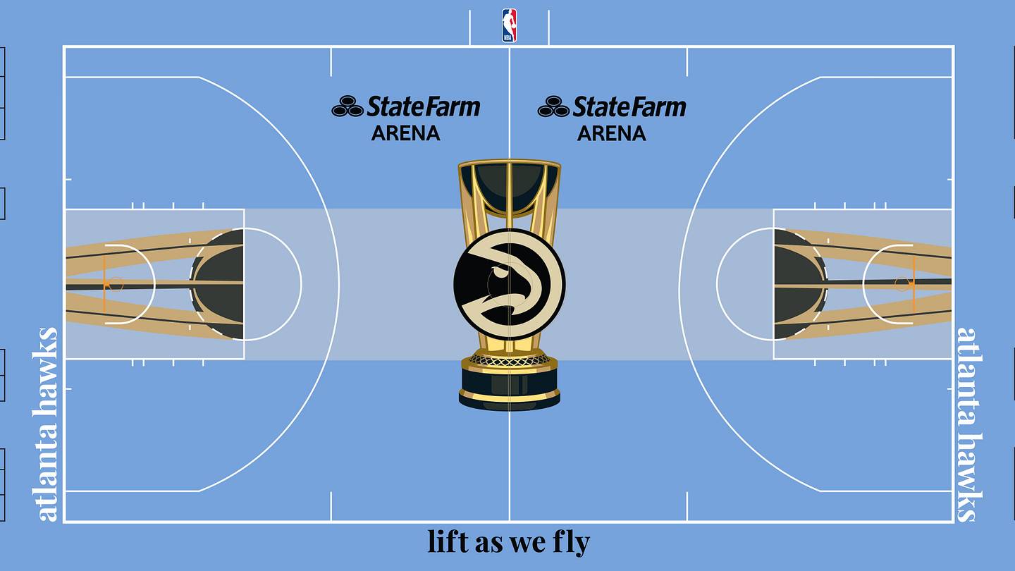 NBA Reveals Atlanta Hawks Court Design for the NBA In-Season Tournament