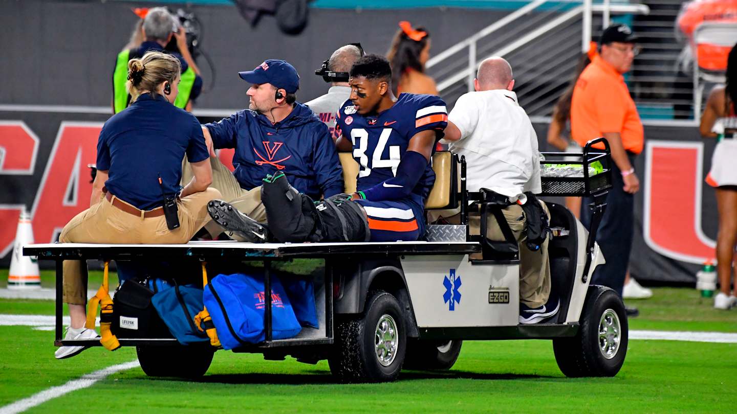 Virginia All-American Bryce Hall carted off with injury vs. Miami ...