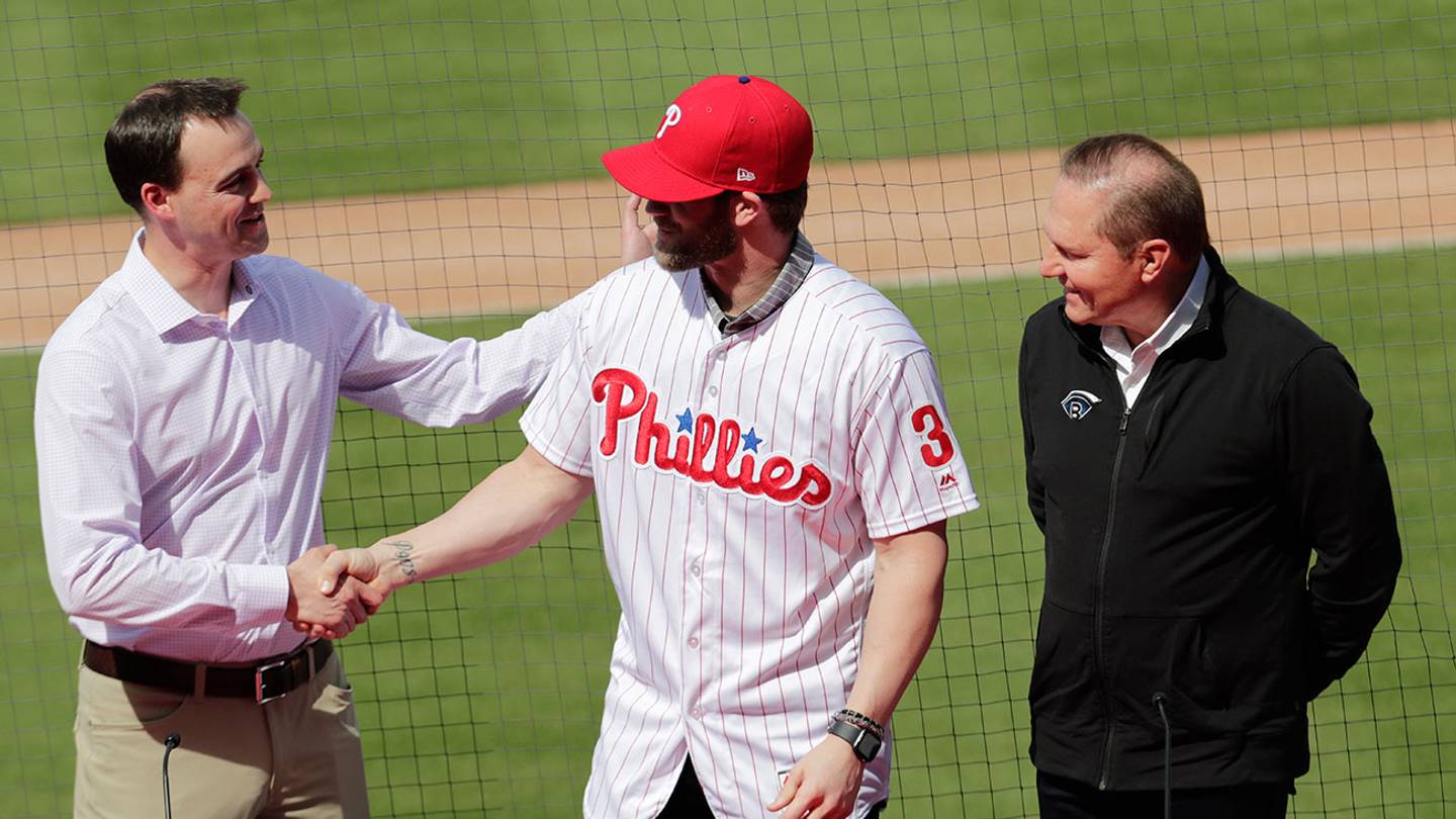 Phillies introduce Bryce Harper at spring training press conference ...