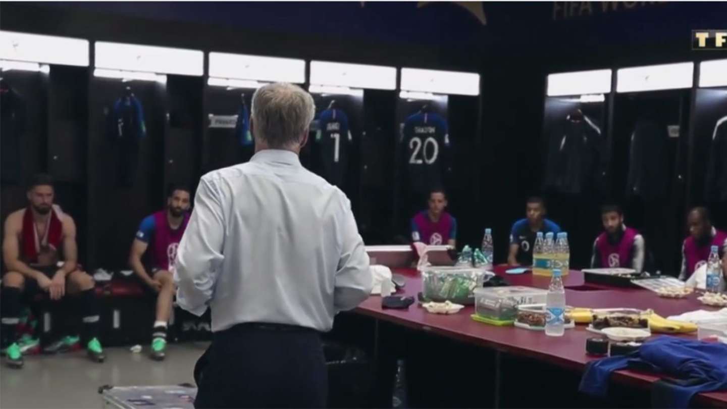 Didier Deschamps gives halftime speech at World Cup final (video ...