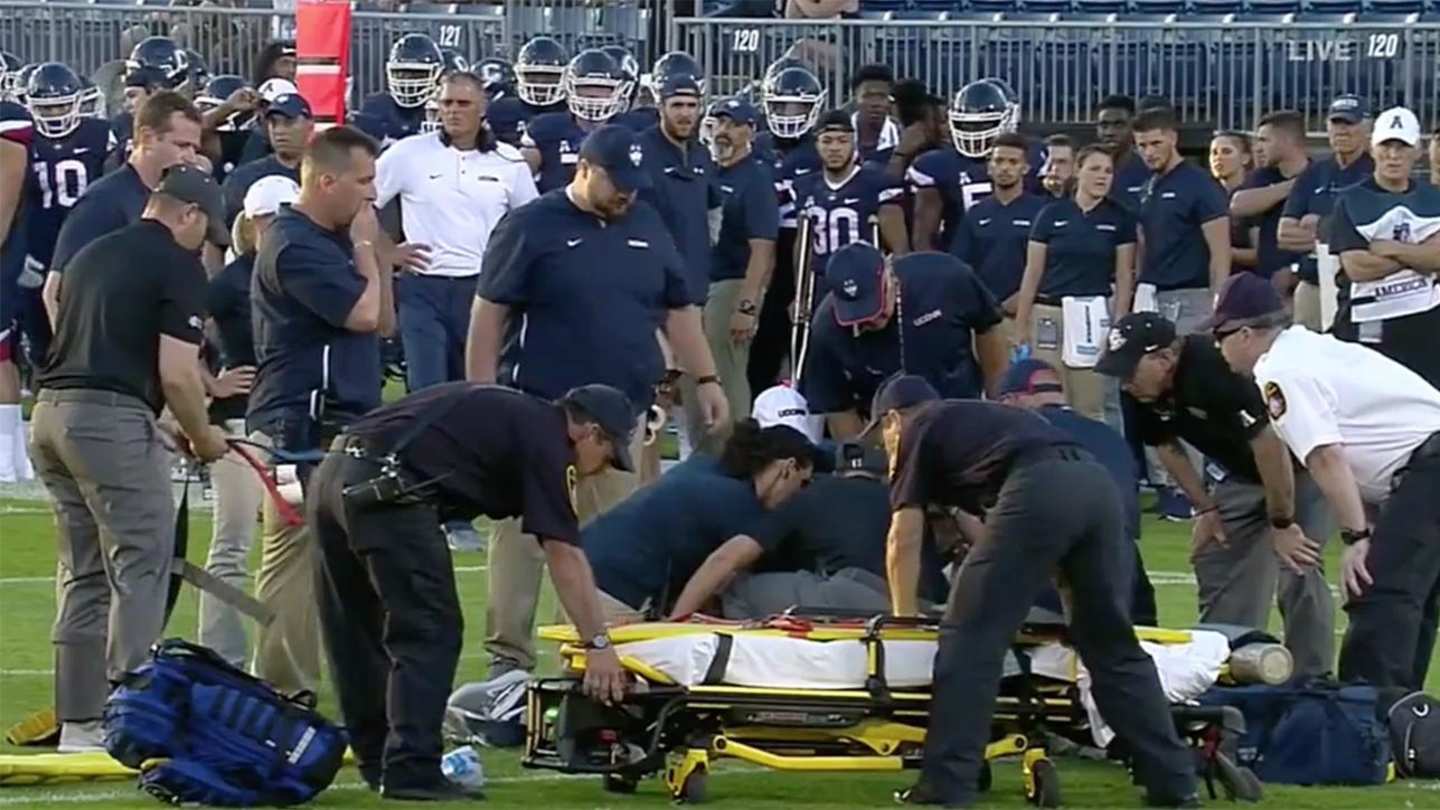 Aaron Robinson injury updates: UCF DB stretchered off vs. UConn ...