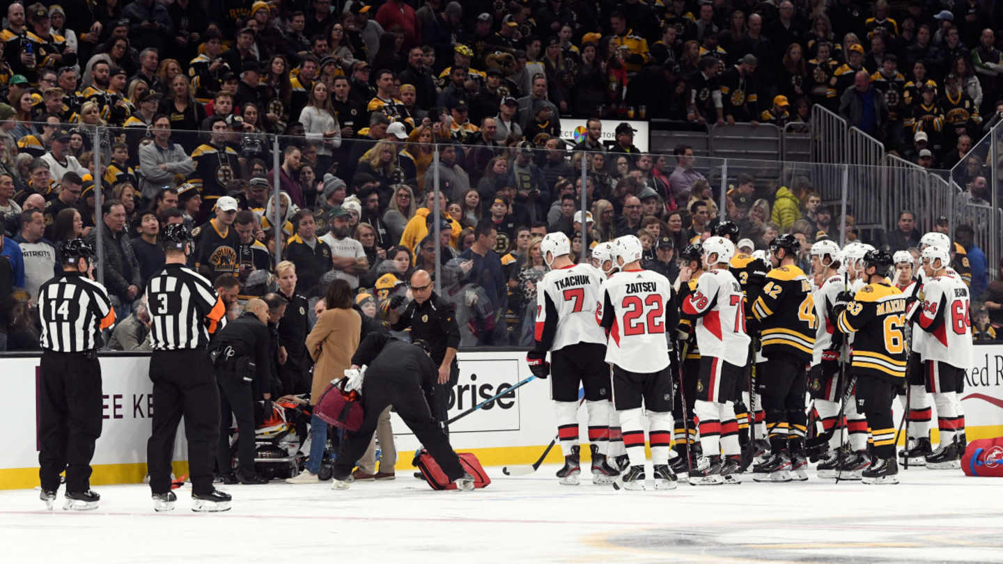 Senators' Scott Sabourin fractured nose after scary Backes collision ...