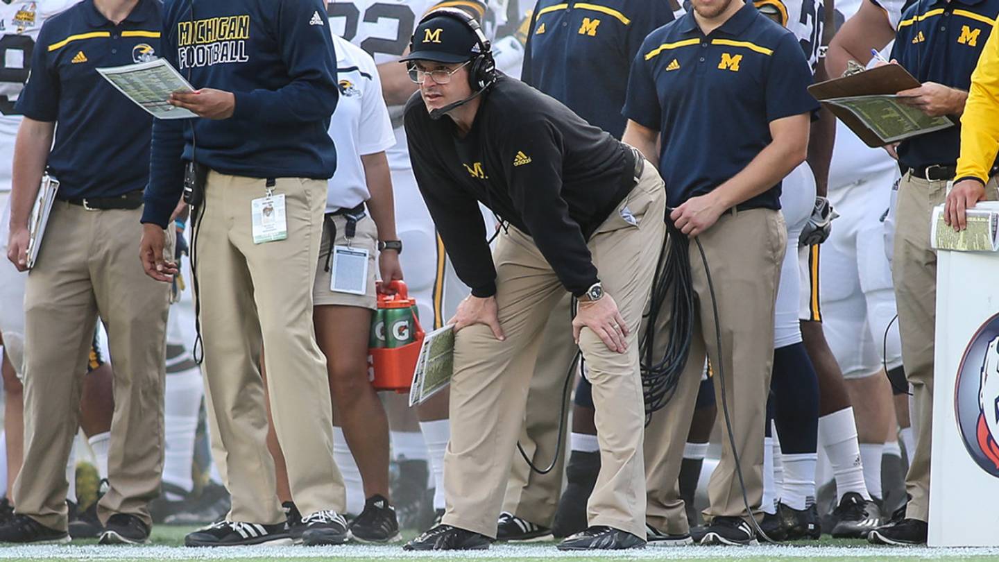 Jim Harbaugh's khakis even bother his son, James Harbaugh, Jr. - Sports ...