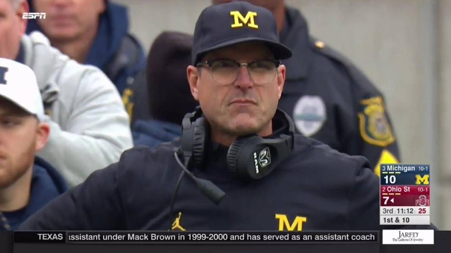 Jim Harbaugh is very mad, freaks out, gets penalty (Video) - Sports ...