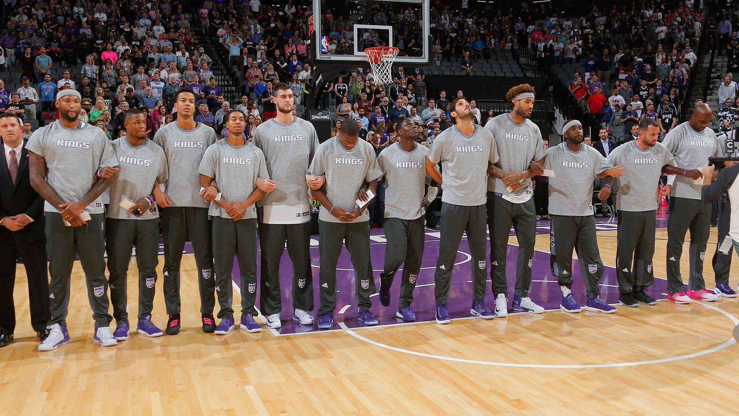 Sacramento Kings anthem singer kneels during performance - Sports ...