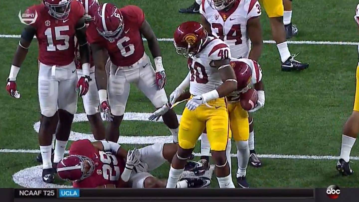 USC vs Alabama: Jabari Ruffin ejected for stomping on groin - Sports ...
