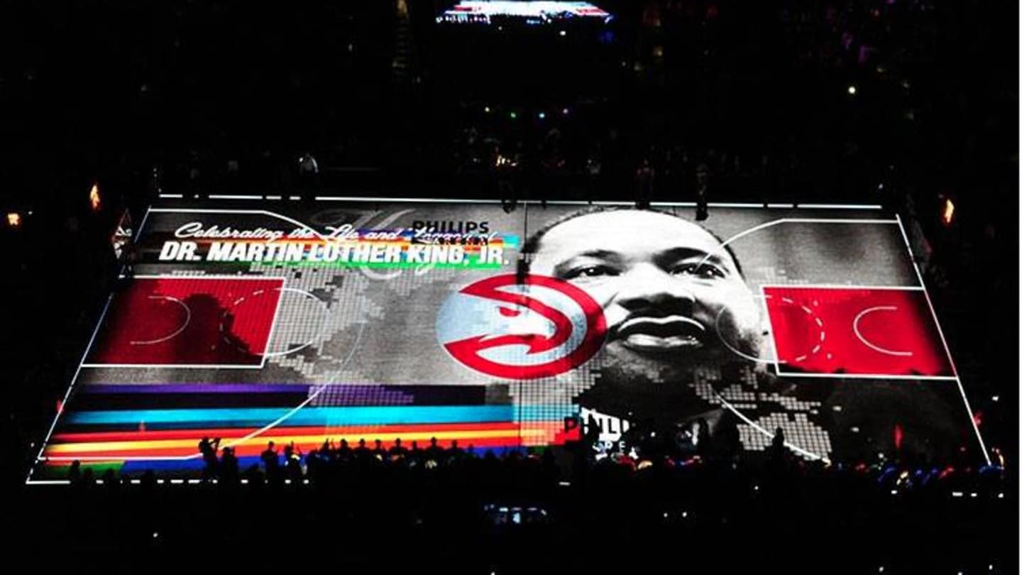 Video: Atlanta Hawks celebrate Martin Luther King, Jr. Day with court ...