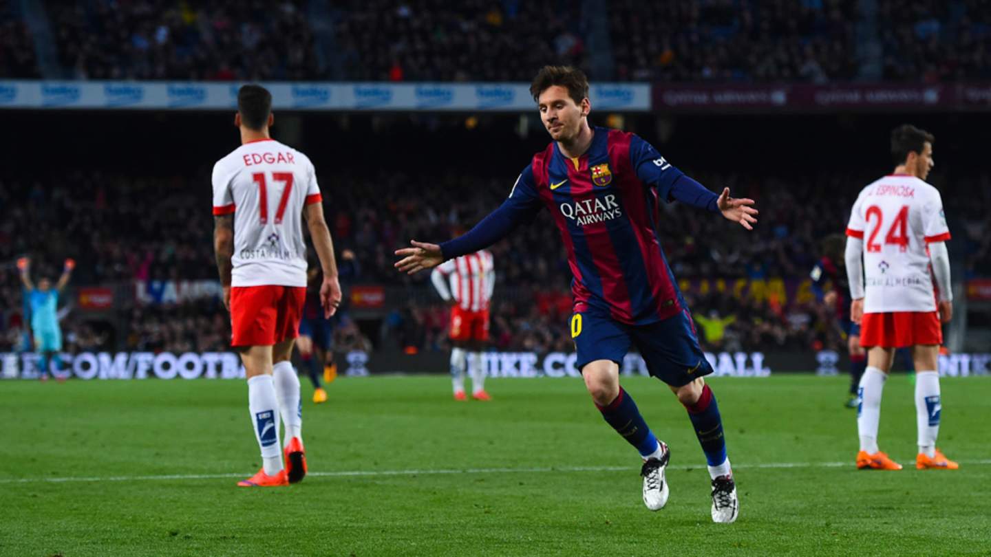 Lionel Messi goal: Beautiful curling shot vs. Almeria - Sports Illustrated
