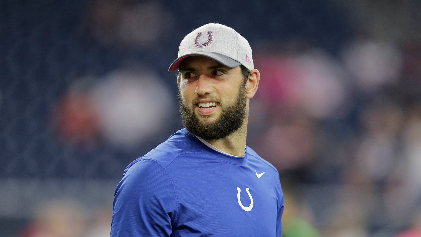 QB Andrew Luck making throws in practice for Indianapolis - Sports ...