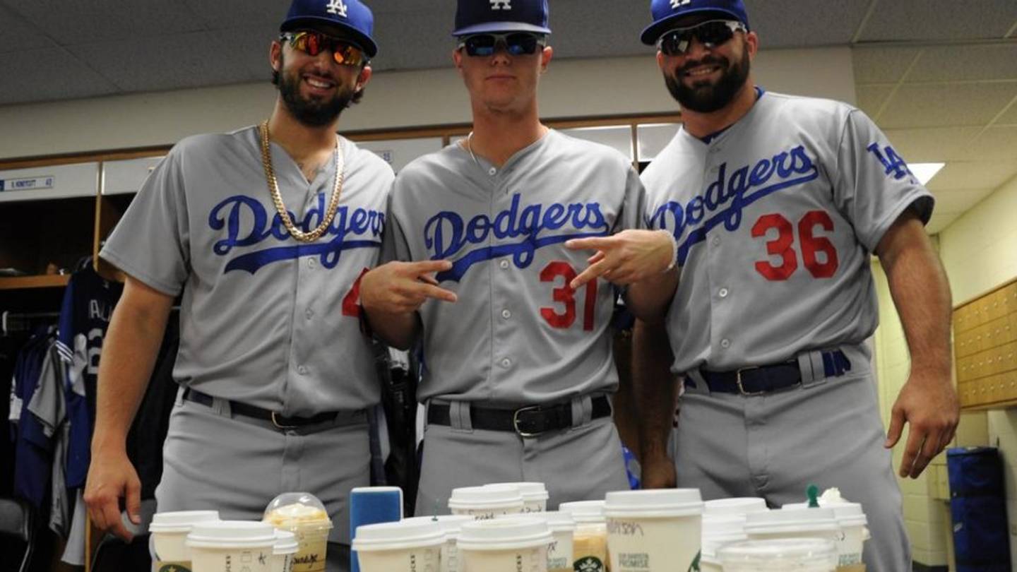 Los Angeles Dodgers rookies make coffee run in full uniform - Sports ...