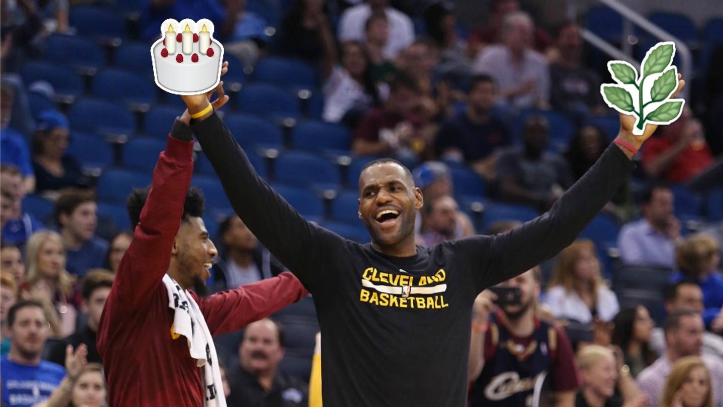 Cleveland Cavaliers‘ LeBron James eats kale cake - Sports Illustrated