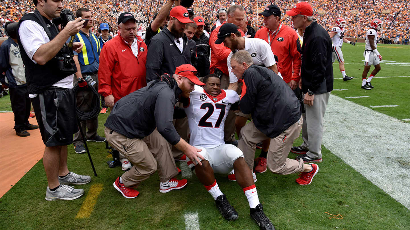 Georgia Bulldogs RB Nick Chubb suffers horrible knee injury - Sports ...