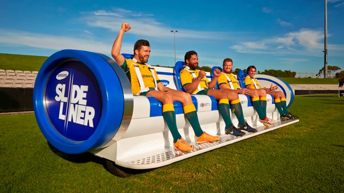 Rugby sideline seats slide along with game action - Sports Illustrated