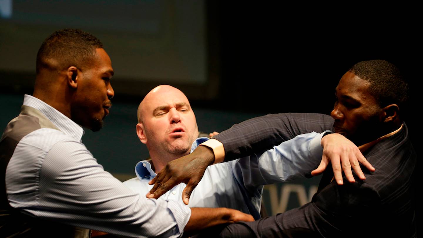 Video: Jon Jones, Anthony Johnson reenact Jones-Cormier brawl - Sports ...