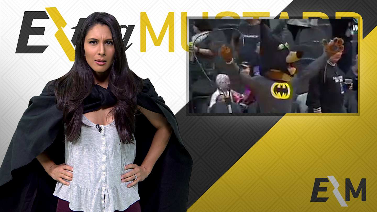 Mustard Minute: San Antonio Spurs mascot catches bat dressed as Batman ...